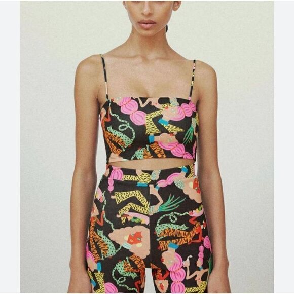 Zara | Tops | Zara Miranda Makaroff Women In Artcroptop | Poshmark